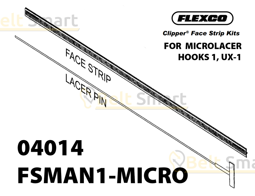 FSMAN1-MICRO by Flexco | #04014 | Clipper Microlacer Face Strip | Hook