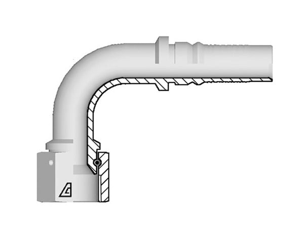 Y-1616-FBO9 Alfagomma by Kuriyama | Y Series | AlfaCrimp Hose Fitting