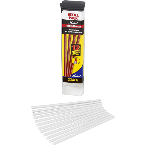 096042 by Markal | TRADES MARKER Refill Pack (12 Sticks) | White | (Ca